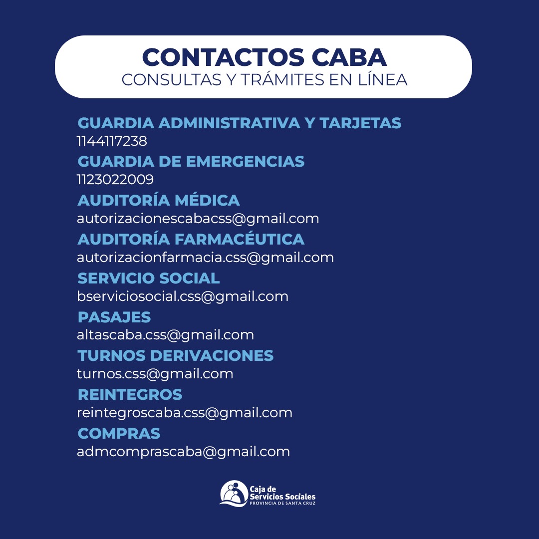 Medios de contacto – Caja de Servicios Sociales